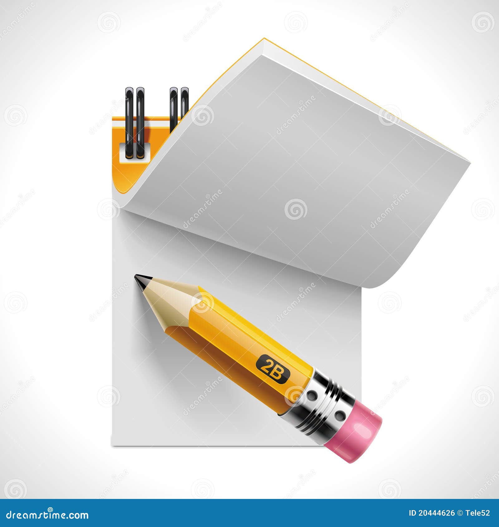 Vector Open Notepad with Pencil XXL Icon Stock Vector - Illustration of ...