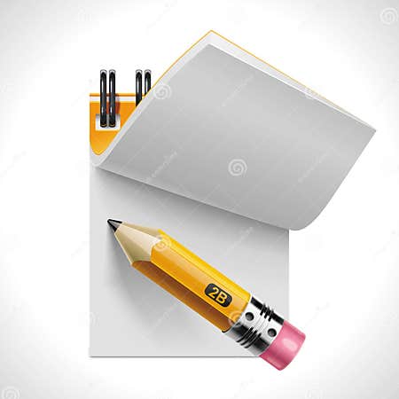 Vector Open Notepad with Pencil XXL Icon Stock Vector - Illustration of ...