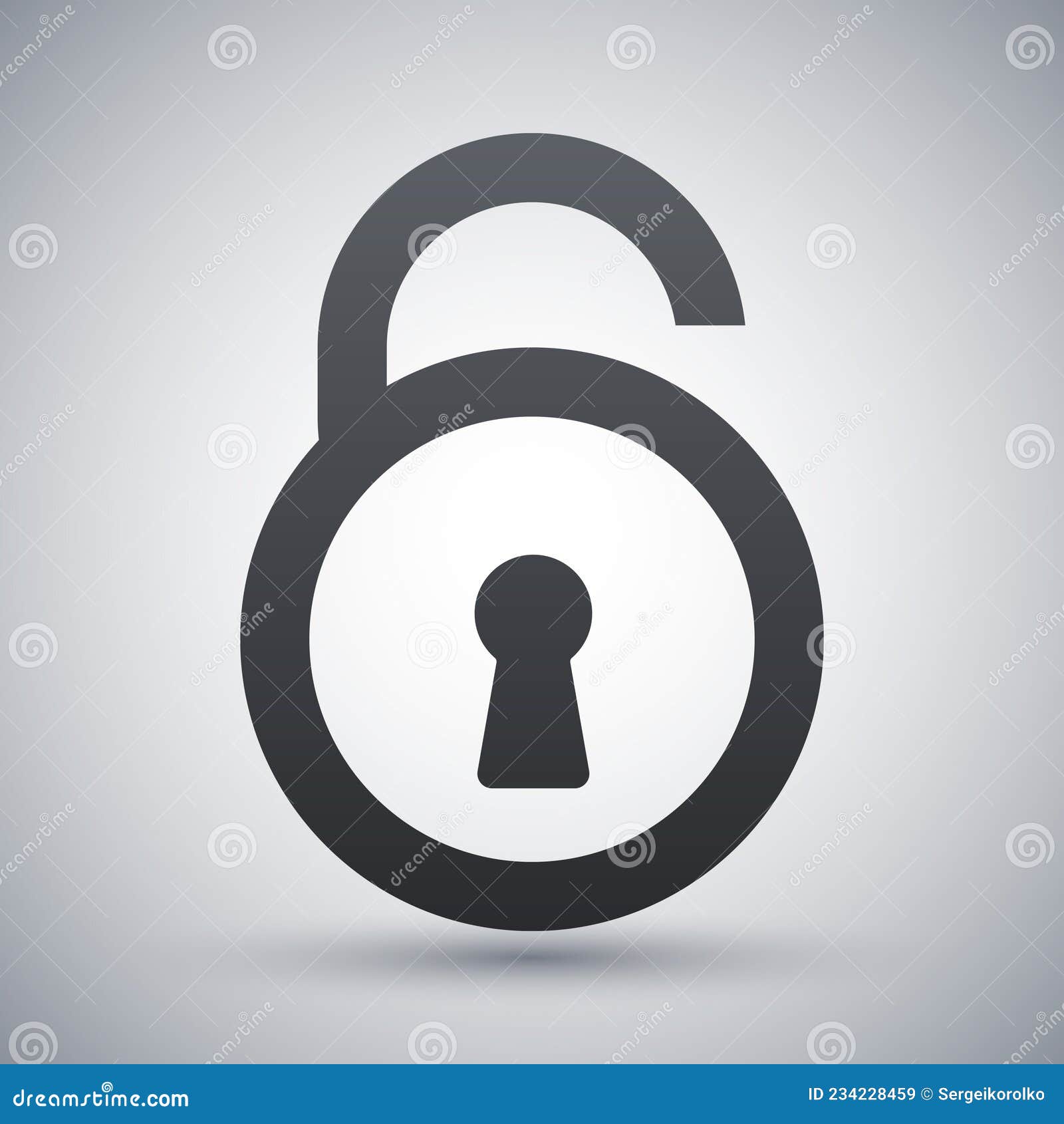 Vector open padlock icon stock vector. Illustration of security - 234228459