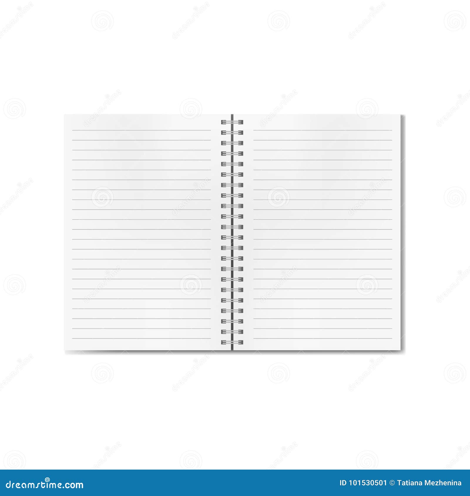Vector Open Realistic Lined Notebook on Spiral Stock Image - Image of ...