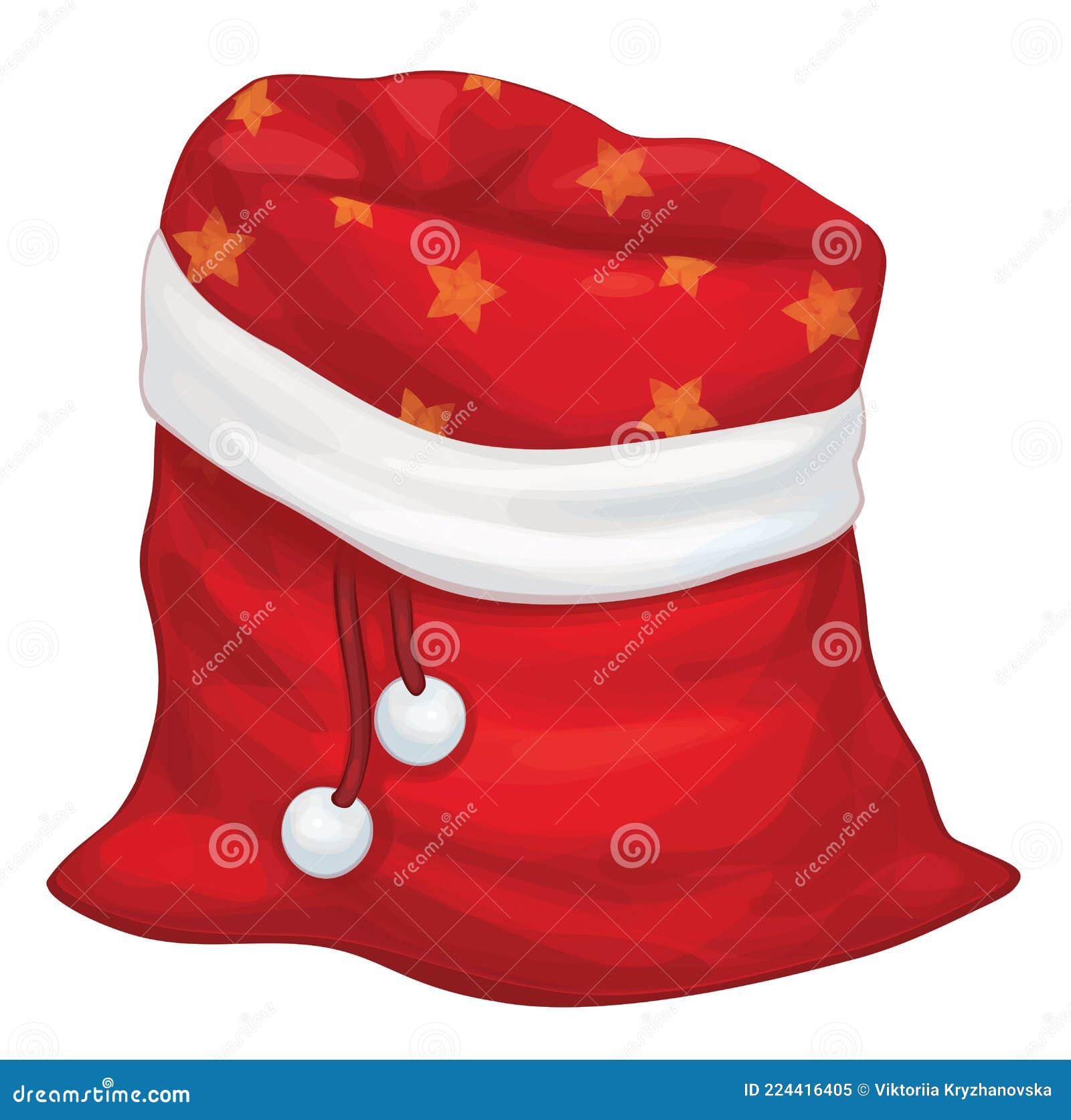 Vector Open Santa Claus Bag, Isolated on White Stock Vector ...