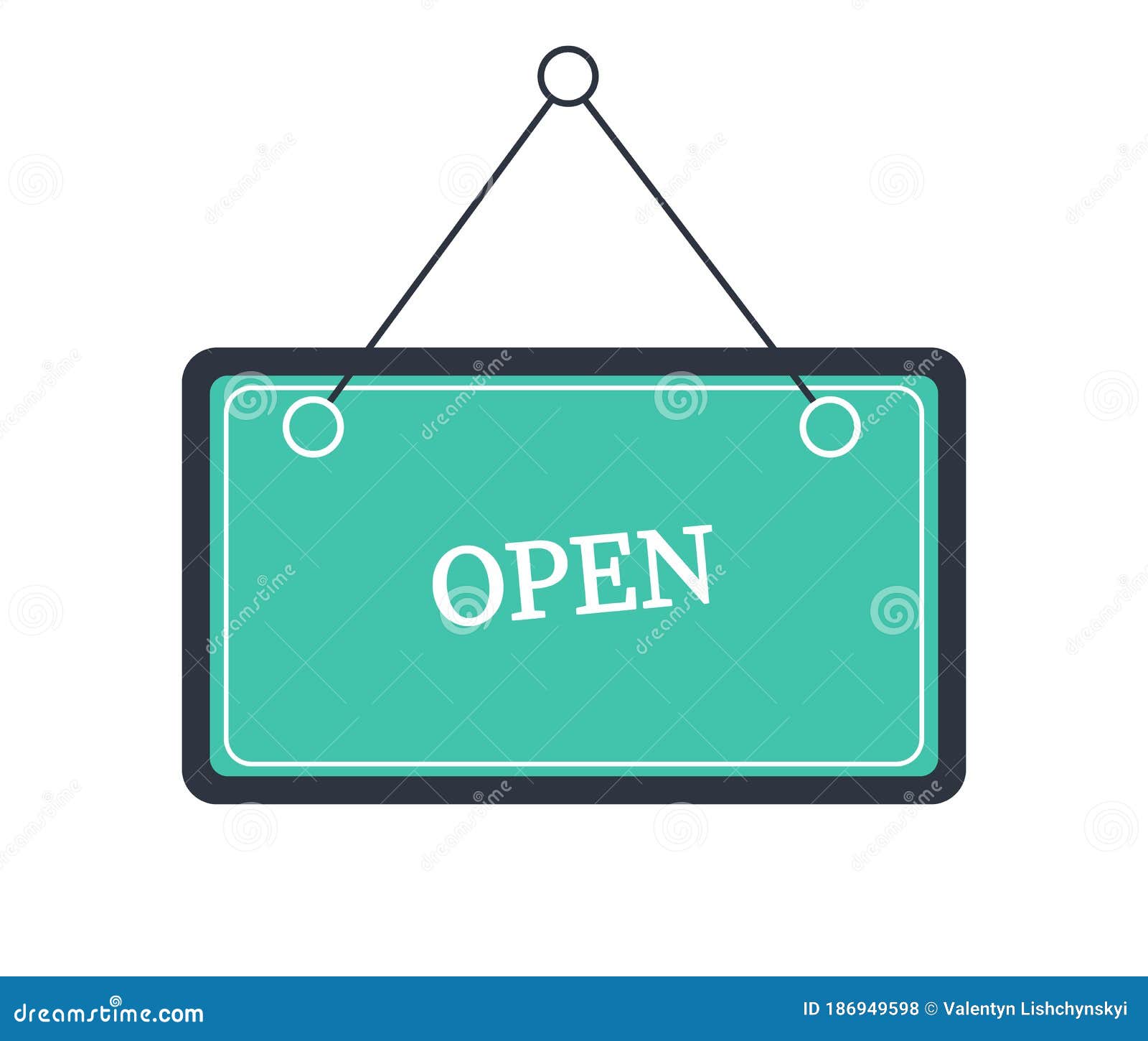 Vector Open Sign. Label with Text in Flat Style Stock Vector ...