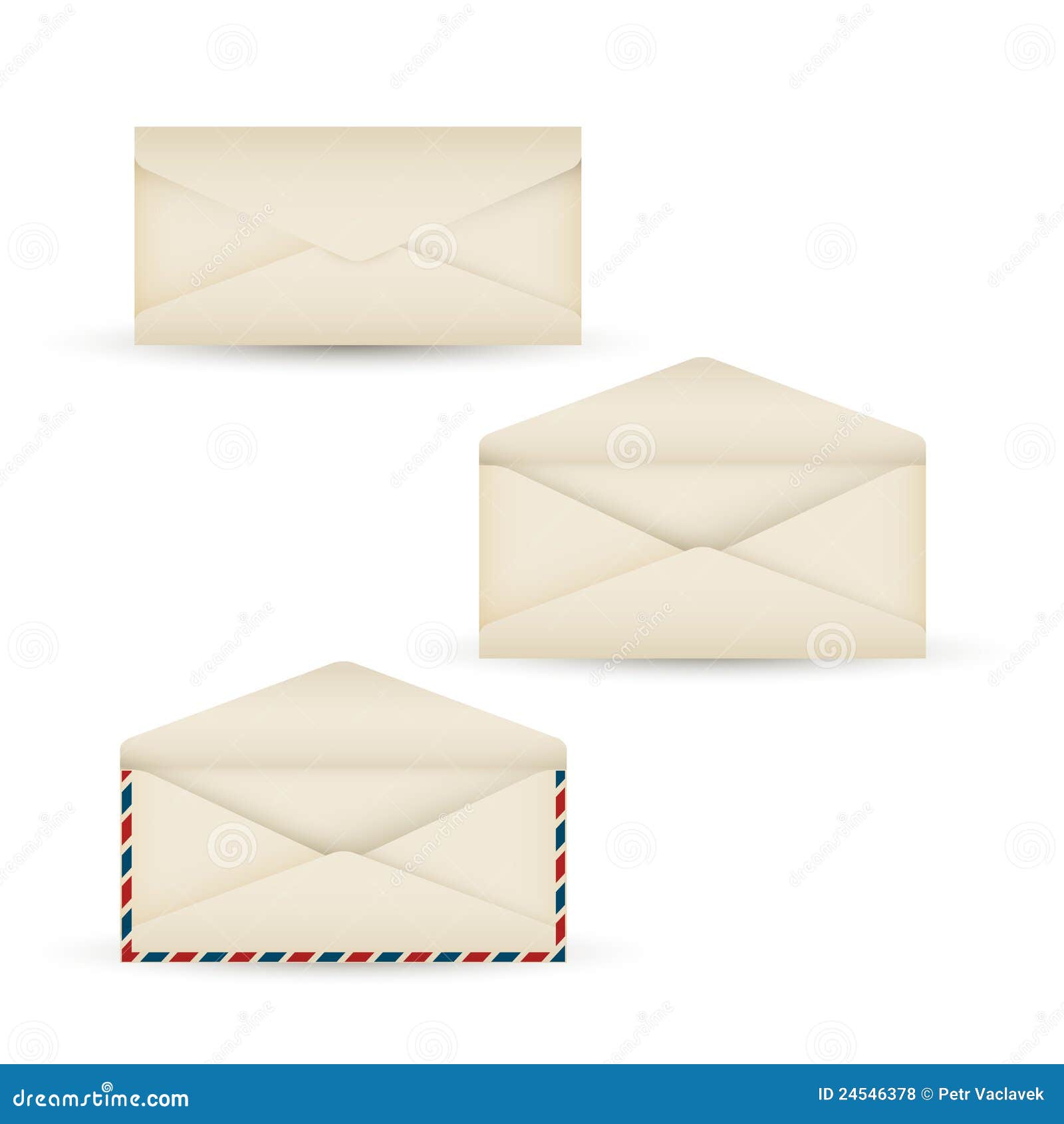 Vector Open Vintage Long Envelope Stock Vector - Illustration of blank ...