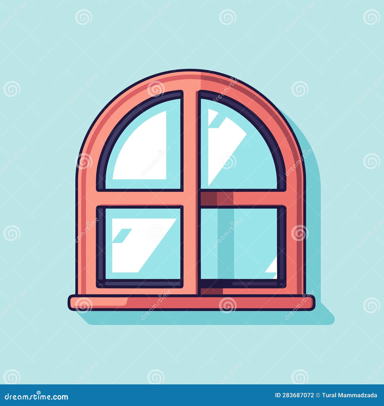 Vector of an Open Window with a Blue Background Stock Vector ...