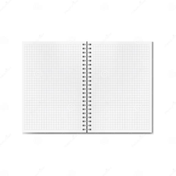 Vector Opened Realistic Graph or Quad Ruled Notebook Stock Illustration ...