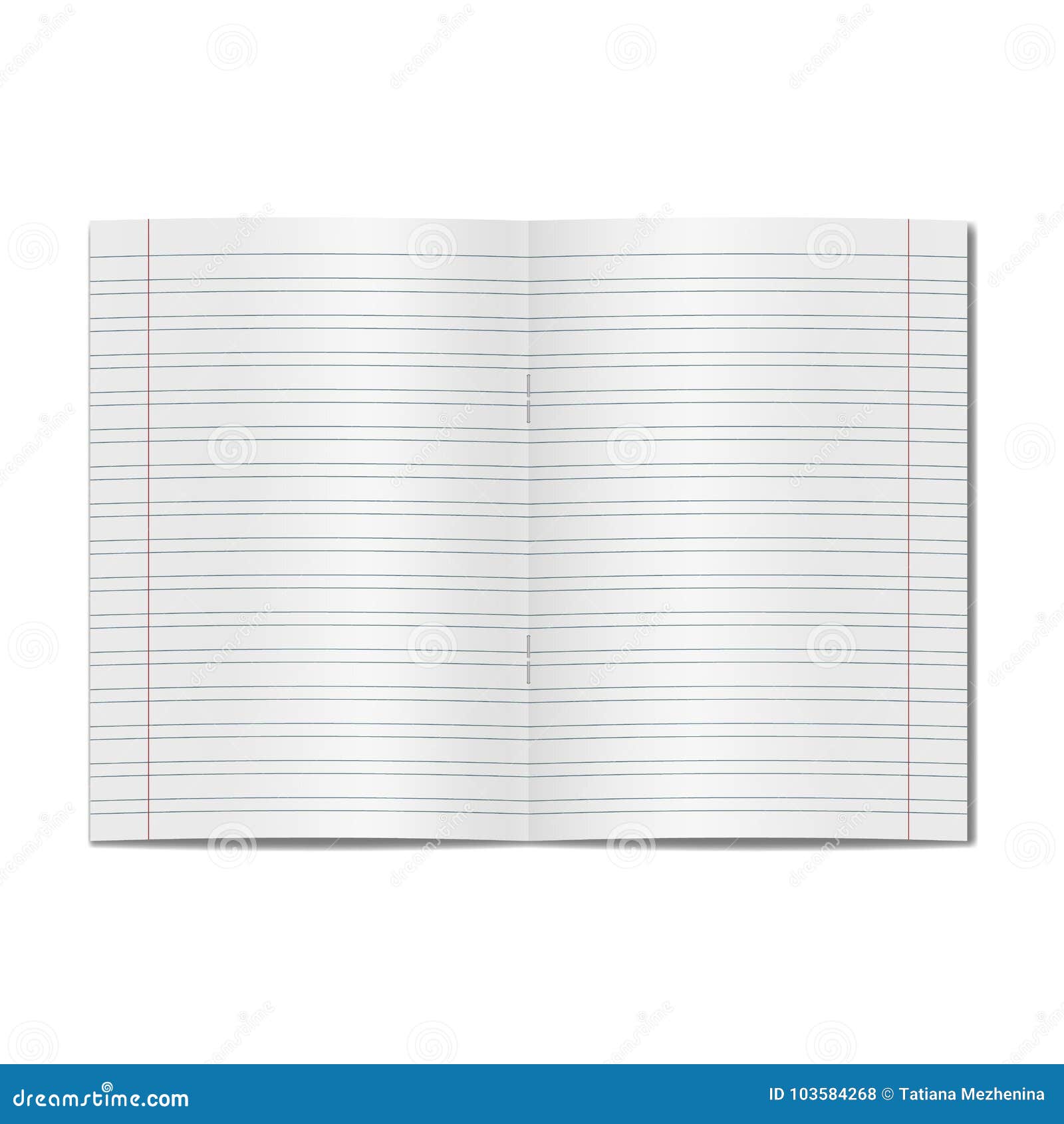 Vector Opened Realistic School Handwriting Copybook Stock Illustration ...