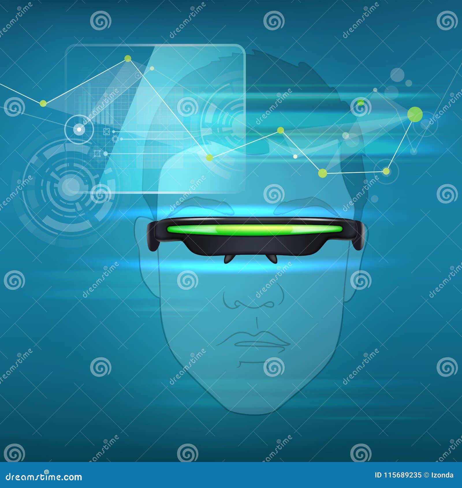 Optical Head-mounted Display Stock Vector - Illustration of goggles ...