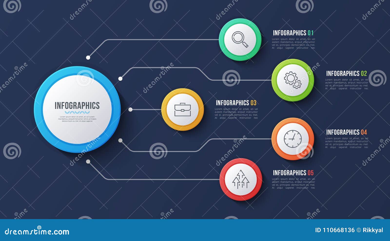 Vector 5 Options Infographic Design, Structure Chart, Presentation ...