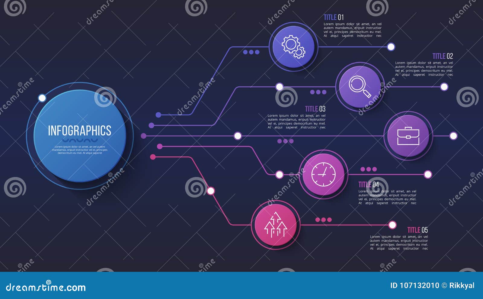 Vector 5 Options Infographic Design, Structure Chart, Stock Vector ...