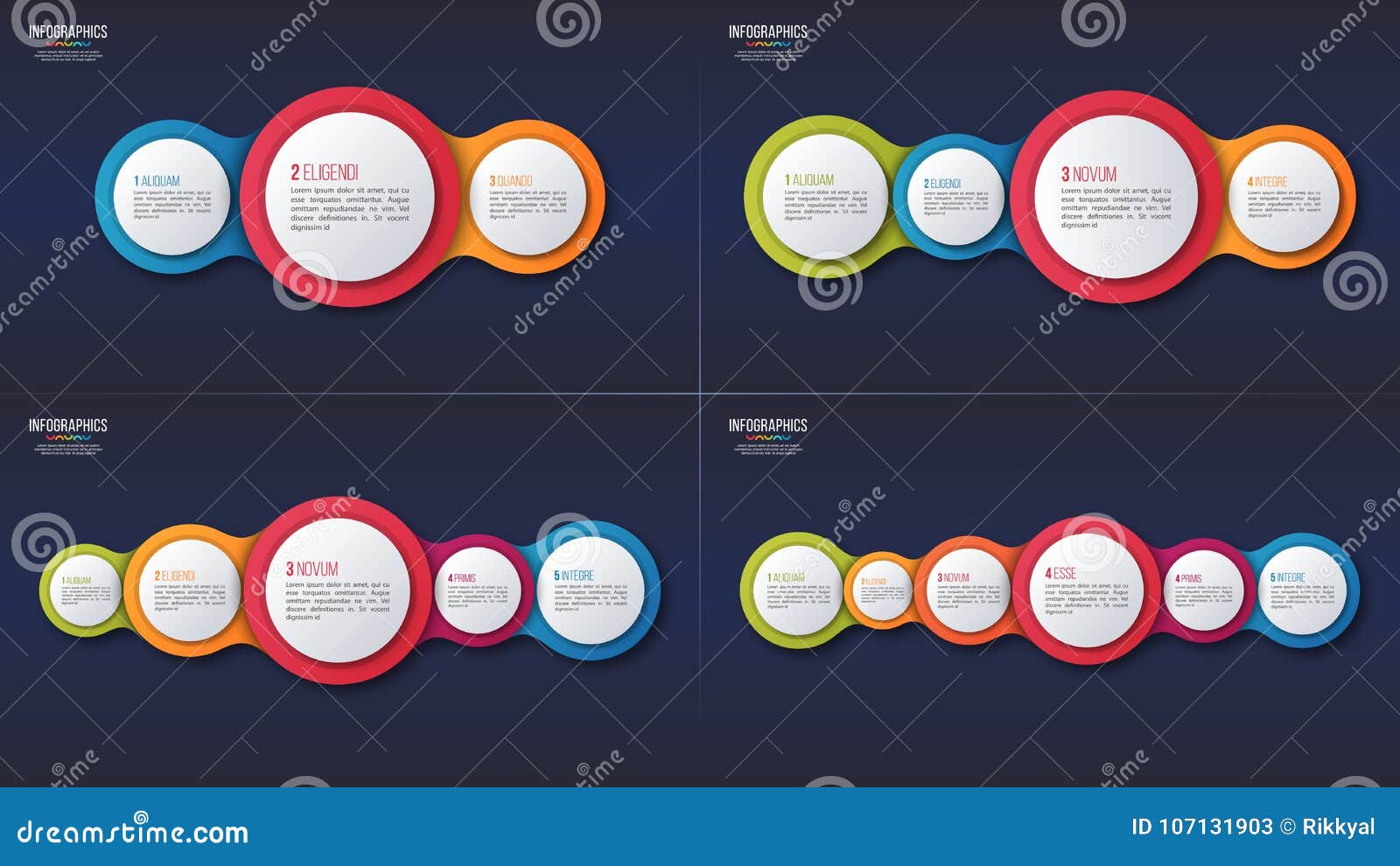 Vector 3 4 5 6 Options Infographic Designs, Presentation Stock Vector ...