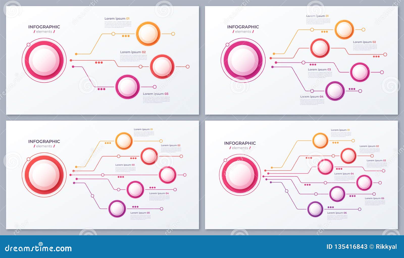 Vector 3 4 5 6 Options Infographic Designs, Structure Charts, Pr Stock ...