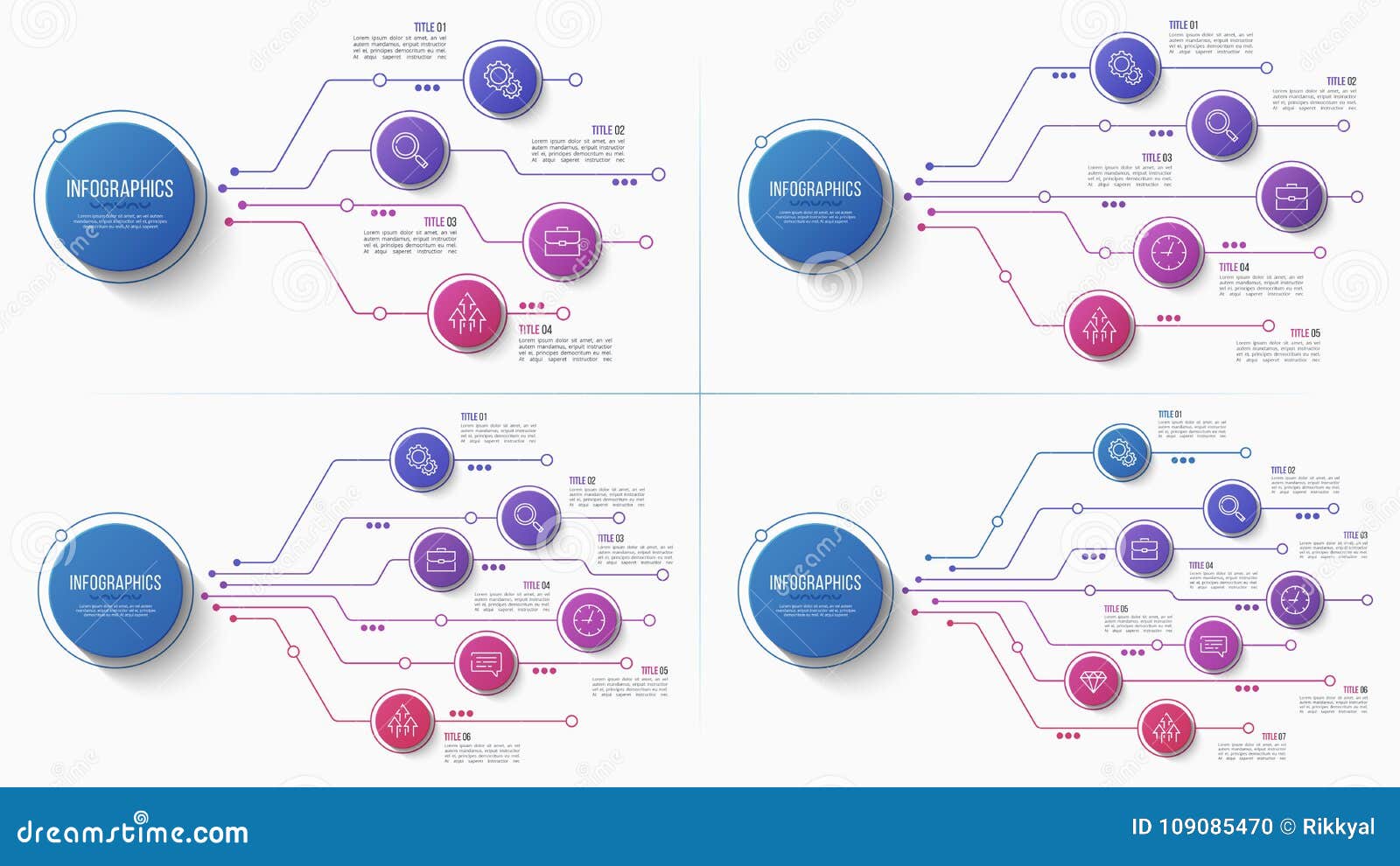 Vector 4 5 6 7 Options Infographic Structure Chart Stock Vector ...