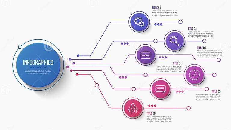 Vector 6 Options Infographic Structure Chart Stock Vector ...