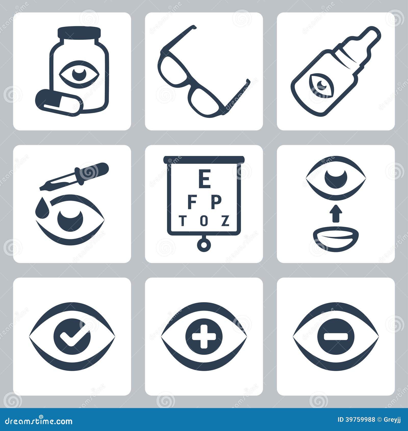 Vector optometry icons set stock vector. Illustration of medical - 39759988