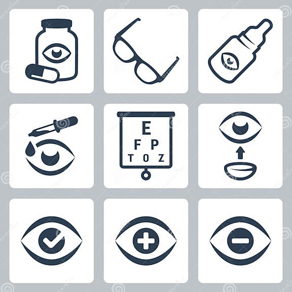 Vector optometry icons set stock vector. Illustration of medical - 39759988