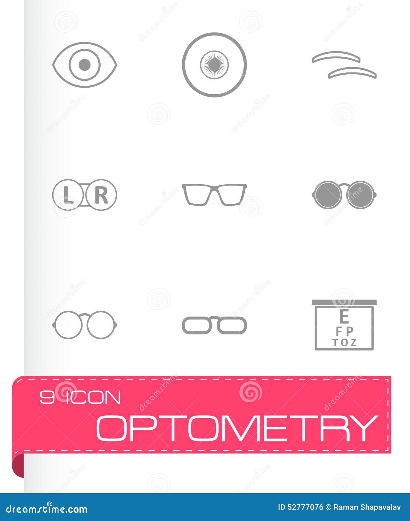 Optometry Icons. Eye And Glasses, Vision And Lens, Laser Surgery Signs ...