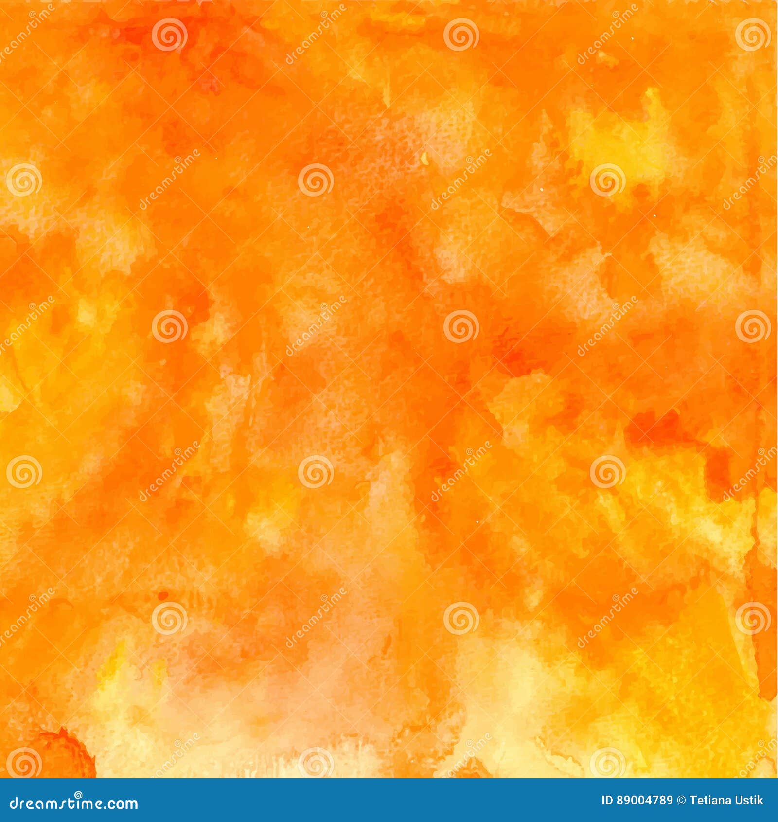 Vector Orange Abstract Hand Drawn Watercolor Background Stock Vector ...