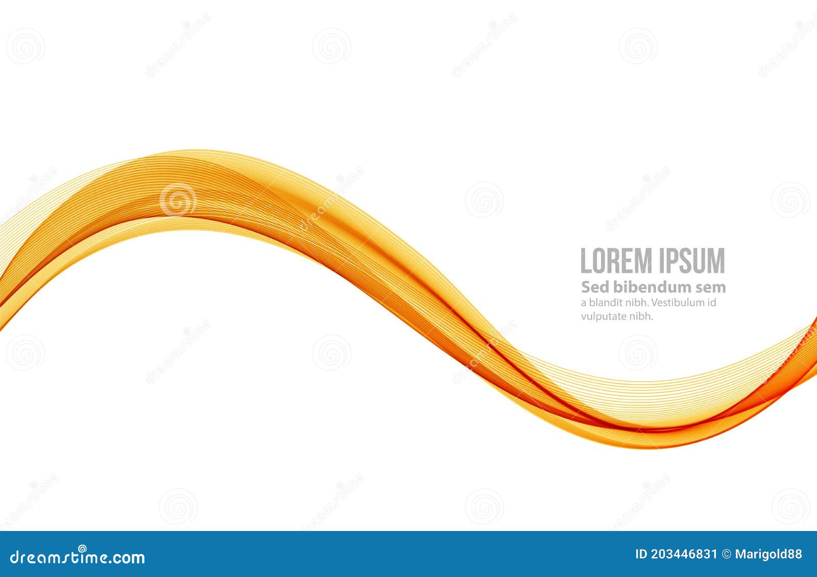 Vector Orange Abstract Wave Design Element. Smoke Lines Stock Vector ...