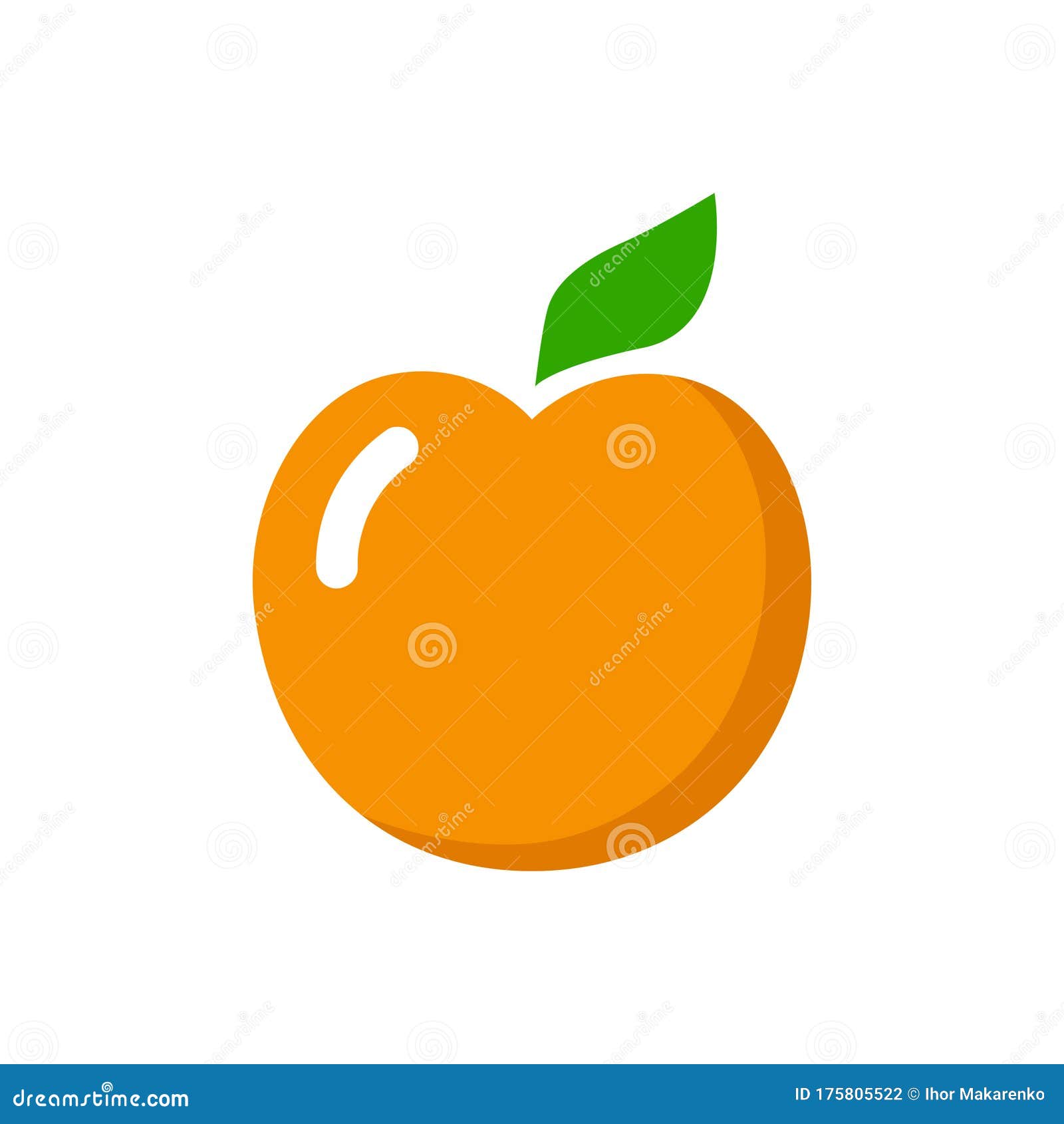 Vector Orange Apple Icon on White Background Stock Vector ...
