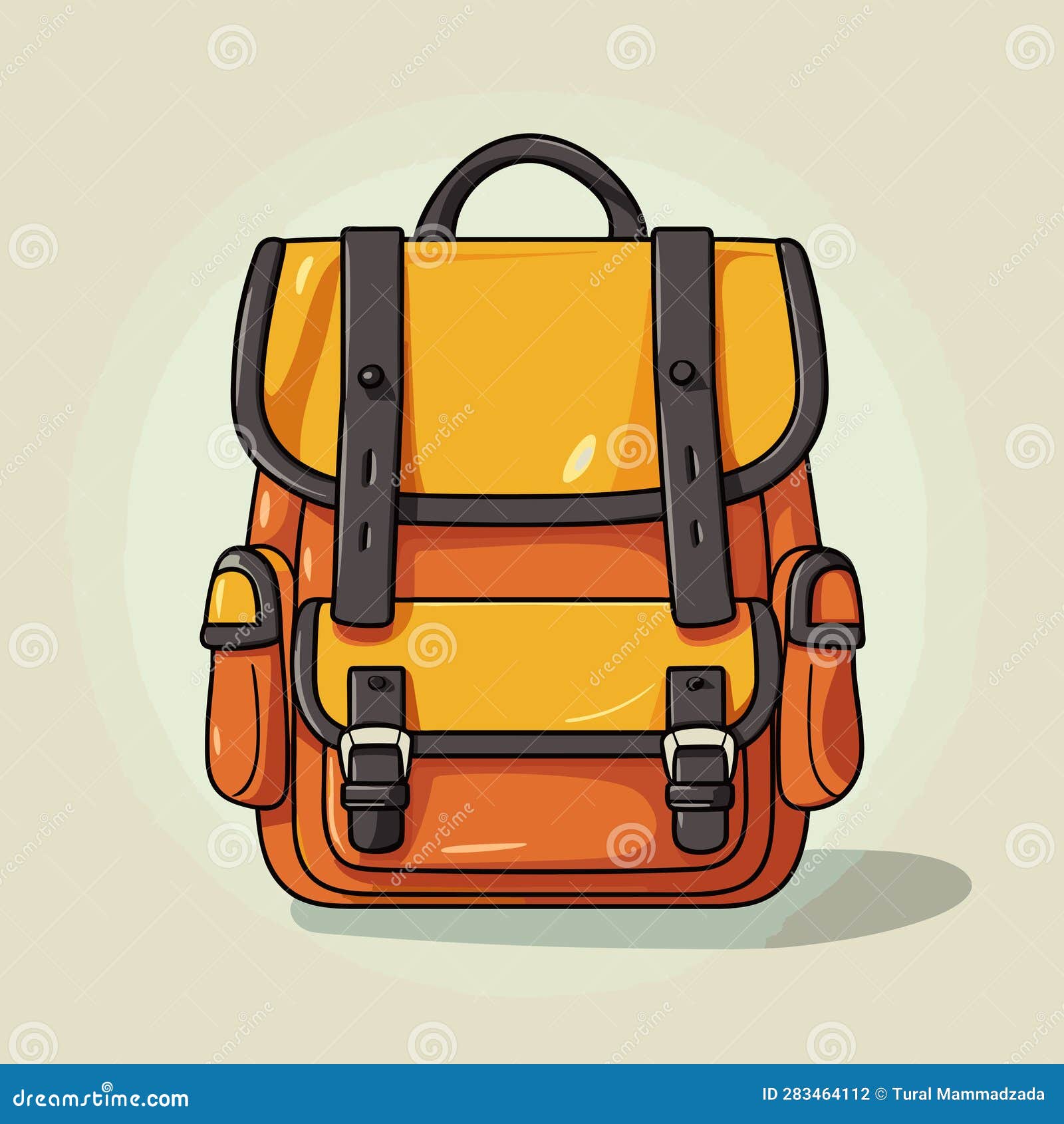 Vector of an Orange Backpack with Black Straps Stock Vector ... Vector of an Orange Backpack with Black Straps Stock Vector ...