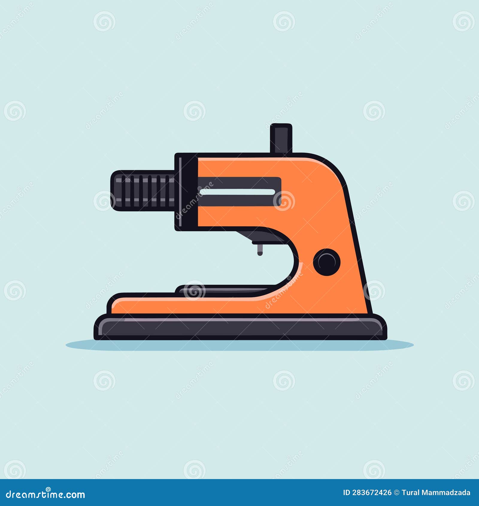 Vector of an Orange and Black Machine on a Blue Background Stock Vector ...