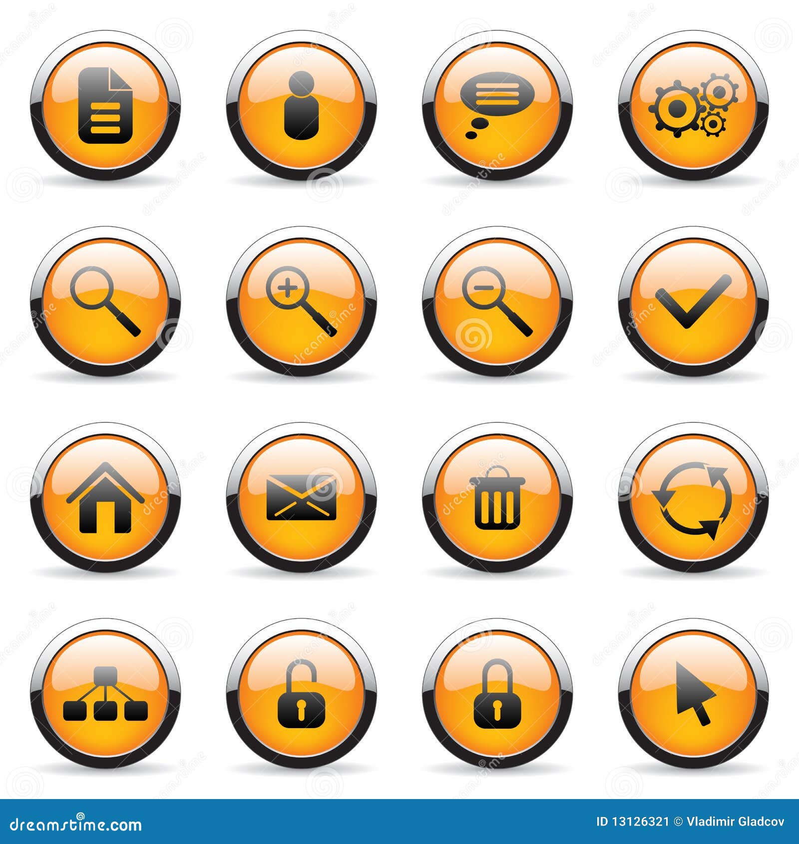 Vector orange buttons stock vector. Illustration of information - 13126321