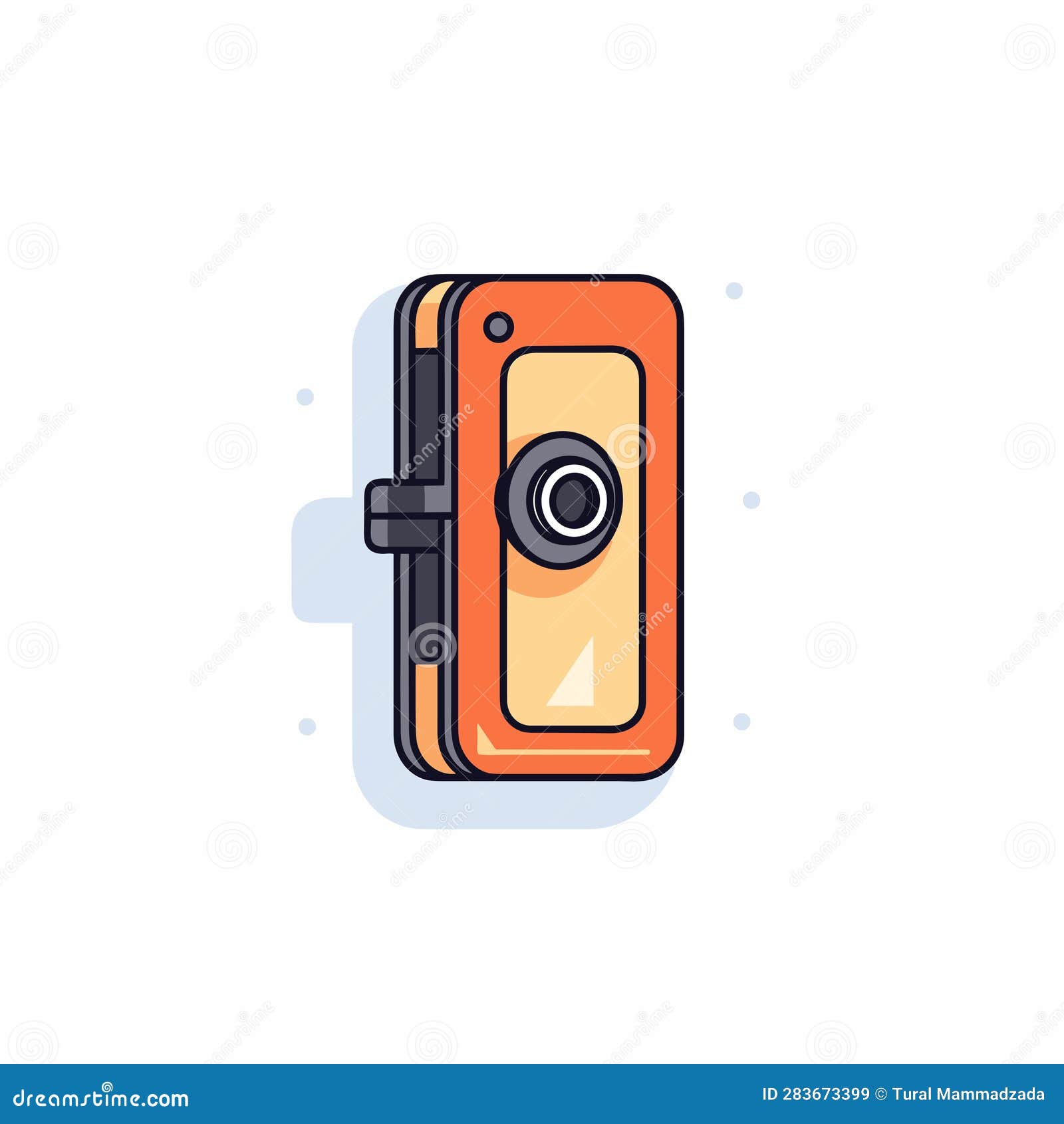 Vector of an Orange Camera Icon on a White Background - Line Vector ...