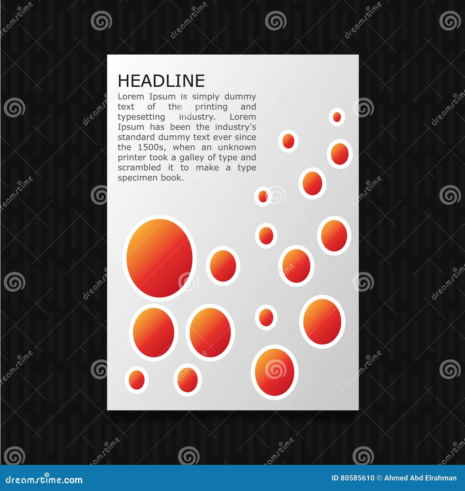 Vector Orange Circles Flyer Template Stock Vector - Illustration of ...