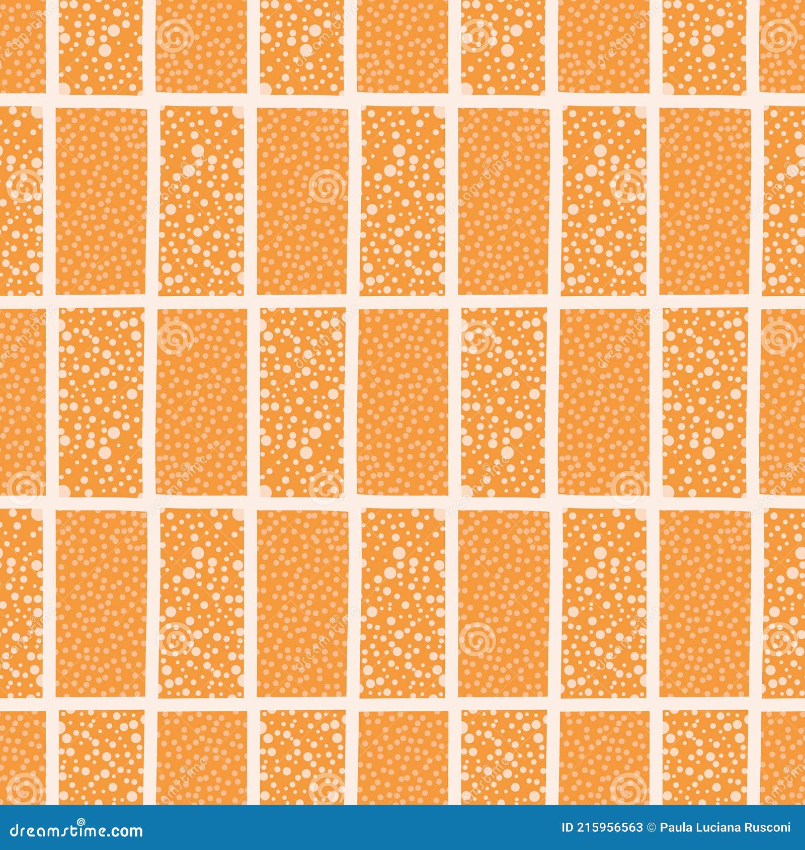 Vector Orange Circles in Mesh Seamless Pattern Stock Vector ...