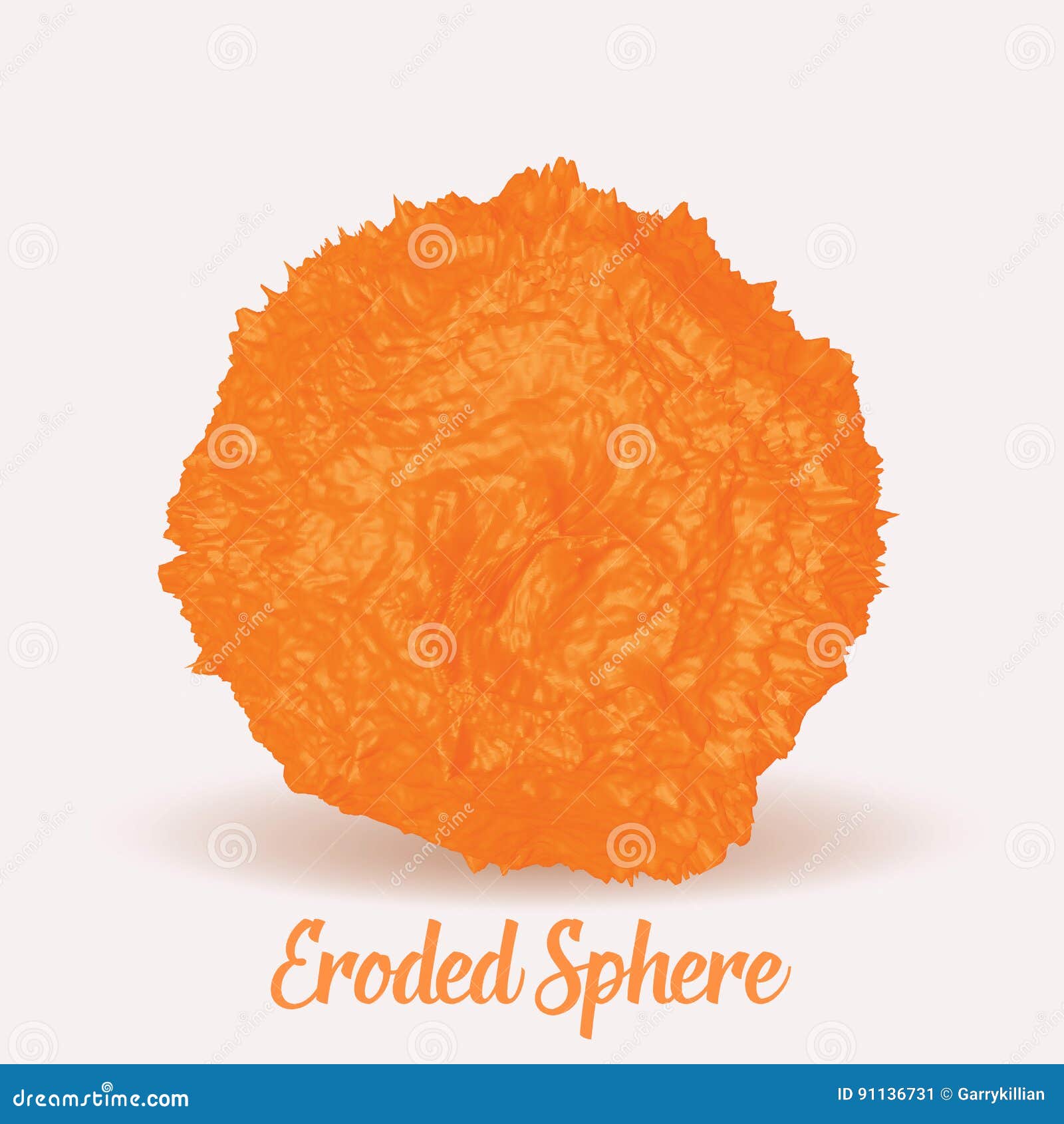 Vector Orange Eroded 3d Sphere. Abstract Volumetric Eroded Sphere Stock ...