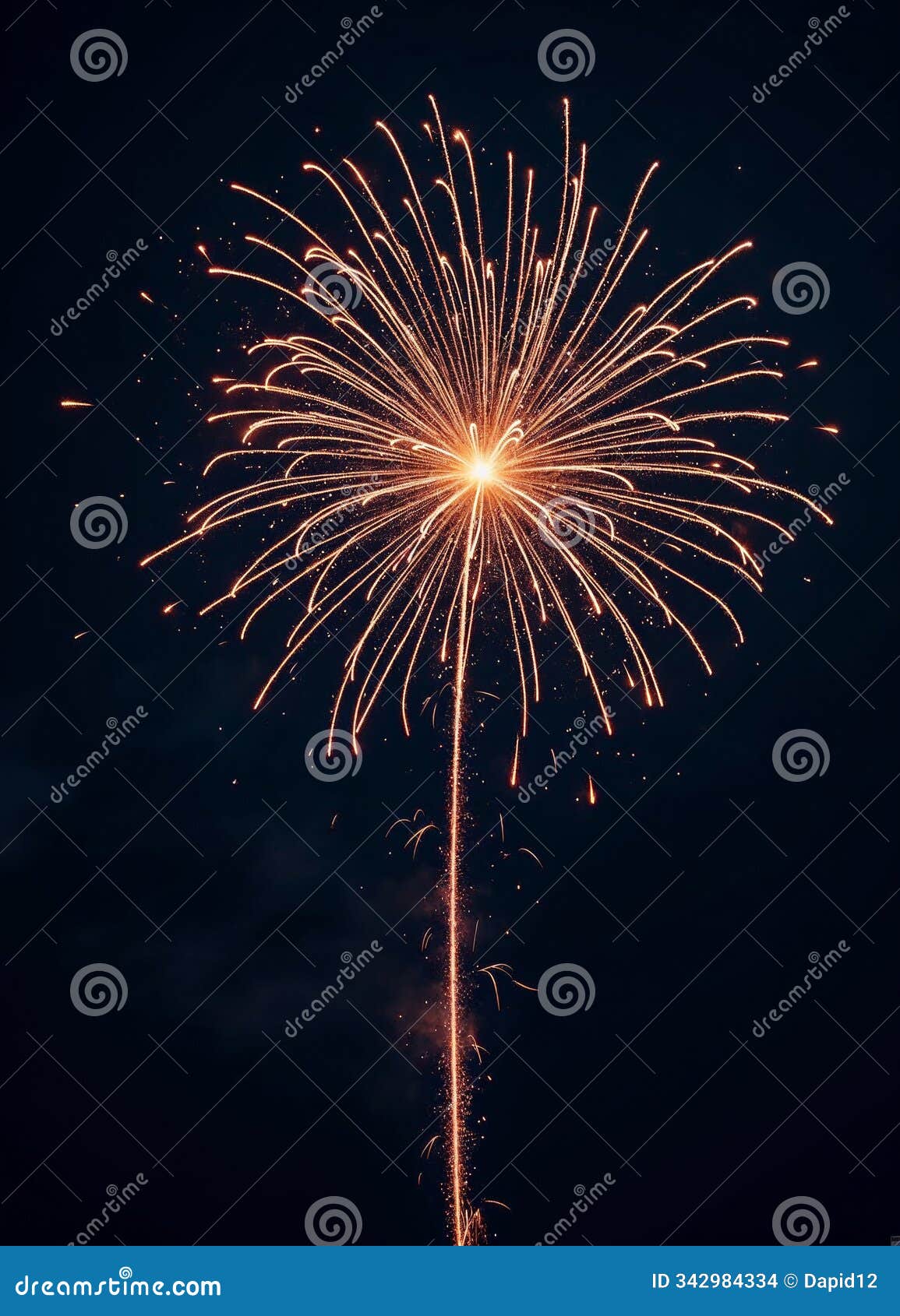 Vector of Orange Fireworks Explodes in the Night Sky with a Pyrotechnic ...