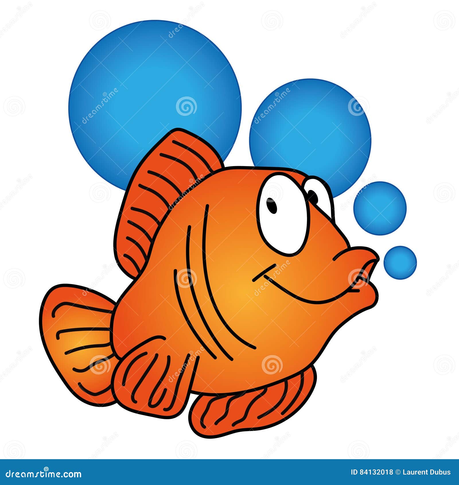 Vector Orange Fish with Bubbles Stock Vector - Illustration of drawings ...