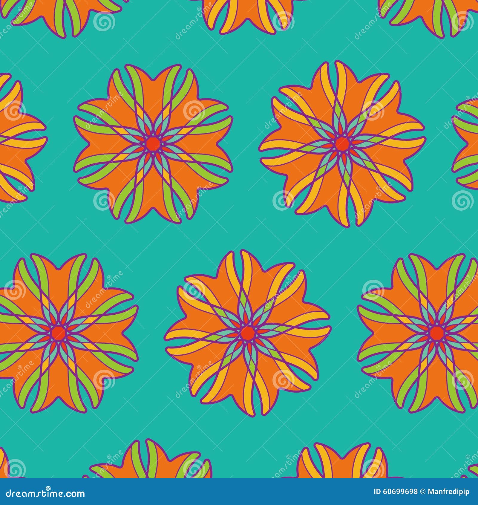 Vector Orange Flower Pattern Design Stock Vector - Illustration of ...