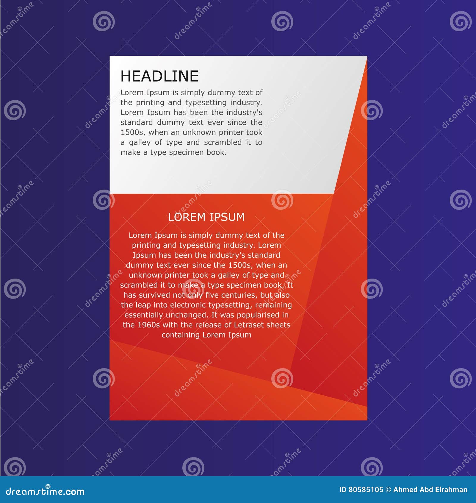 Vector Orange Flyer Brochure Design Stock Vector - Illustration of ...