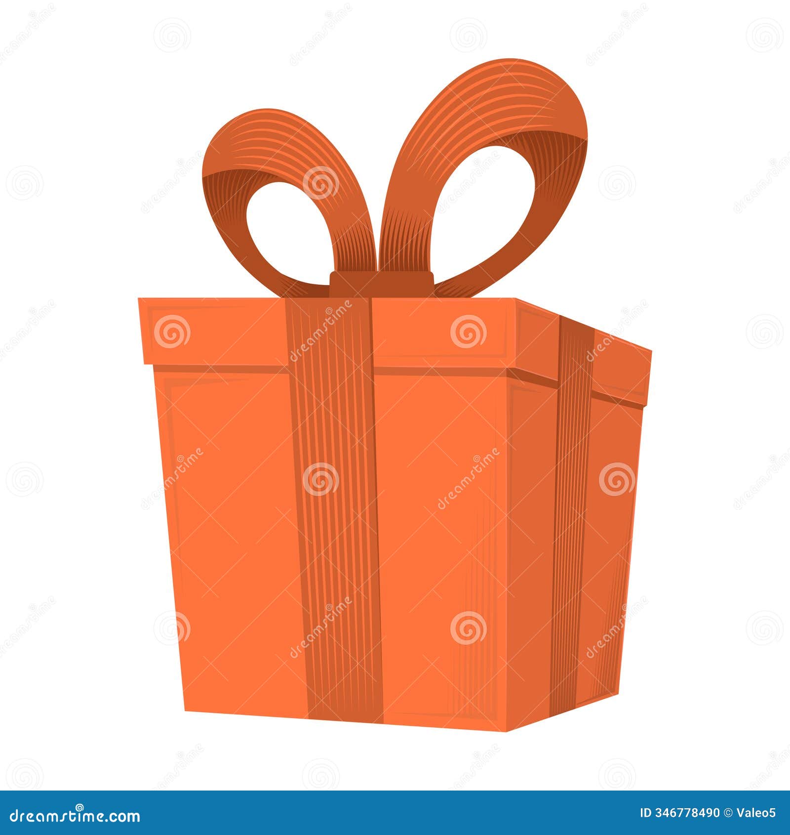 Vector Orange Gift Box Isolated on White Background Stock Vector ...
