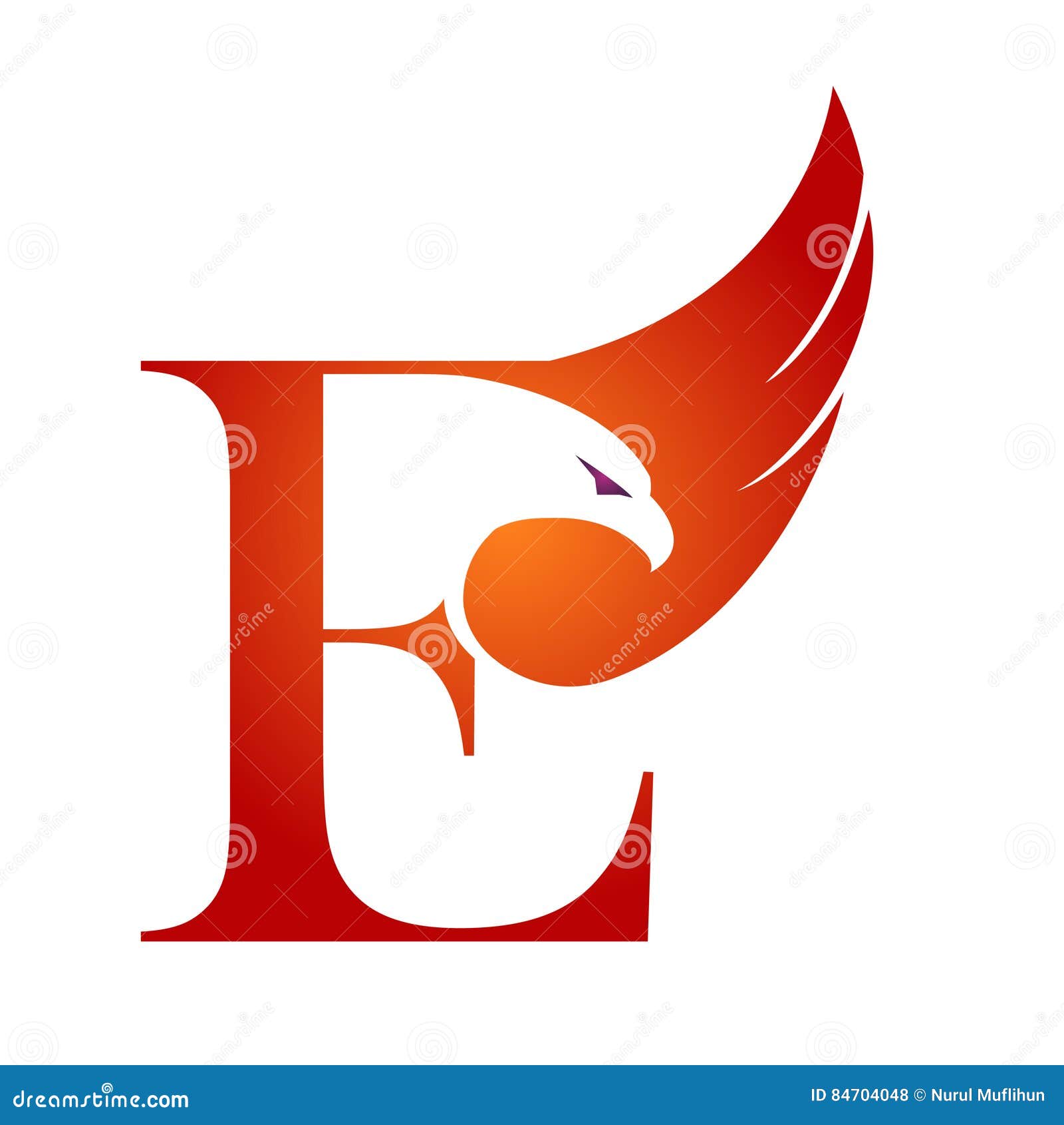 Vector Orange Hawk Initial E Logo Stock Illustration - Illustration of ...