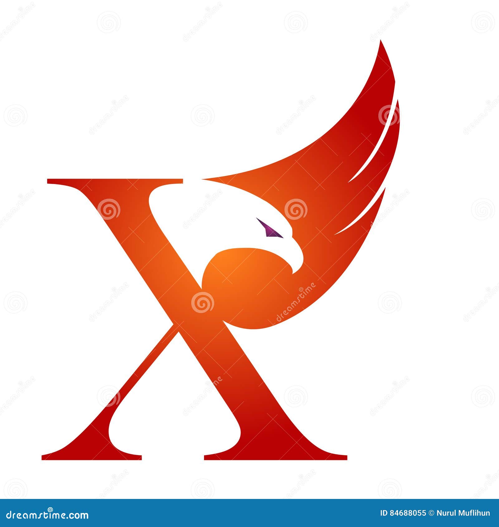 Vector Orange Hawk Initial X Logo Stock Vector - Illustration of letter ...