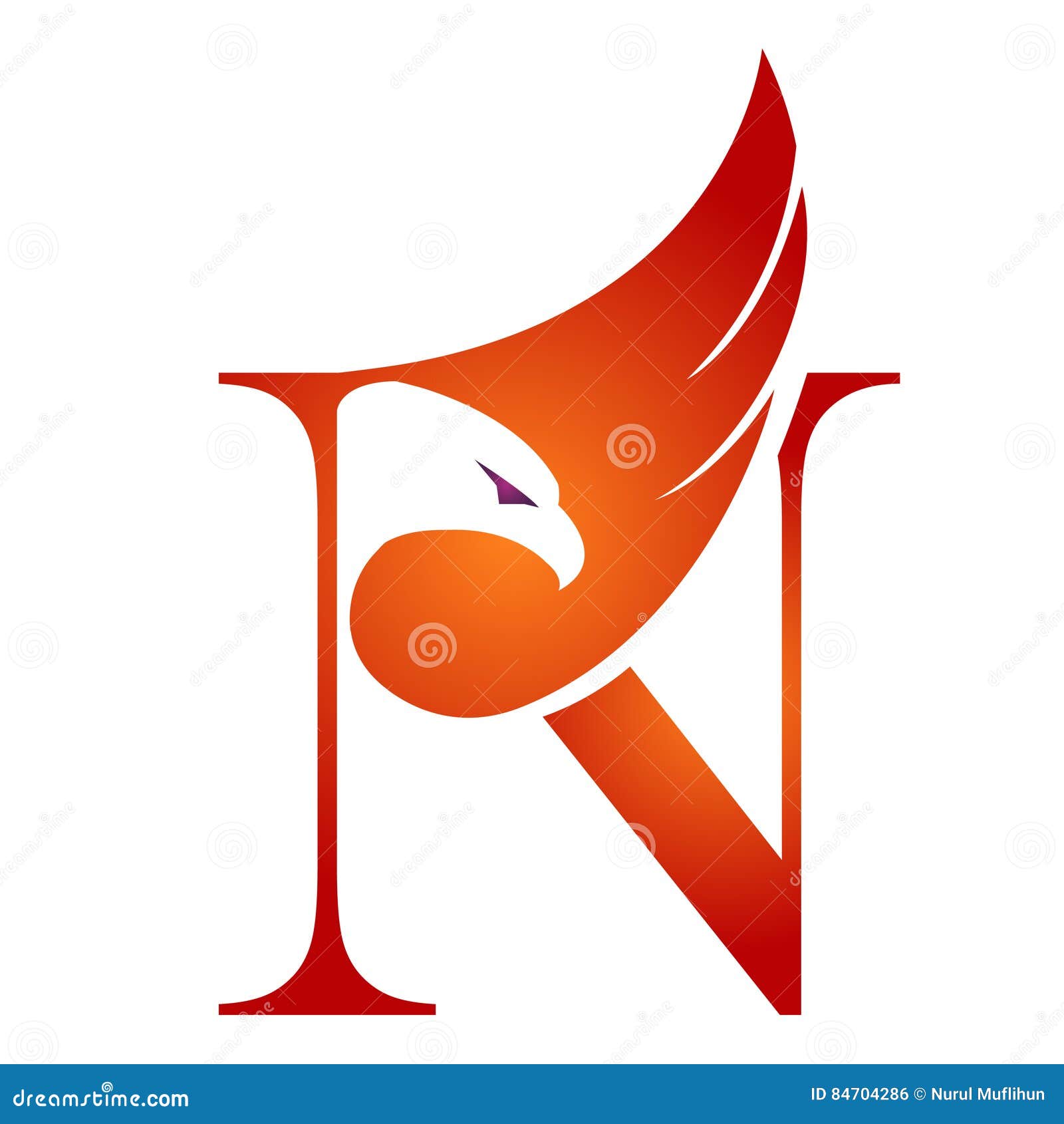 Vector Orange Hawk Initial N Logo Stock Illustration - Illustration of ...
