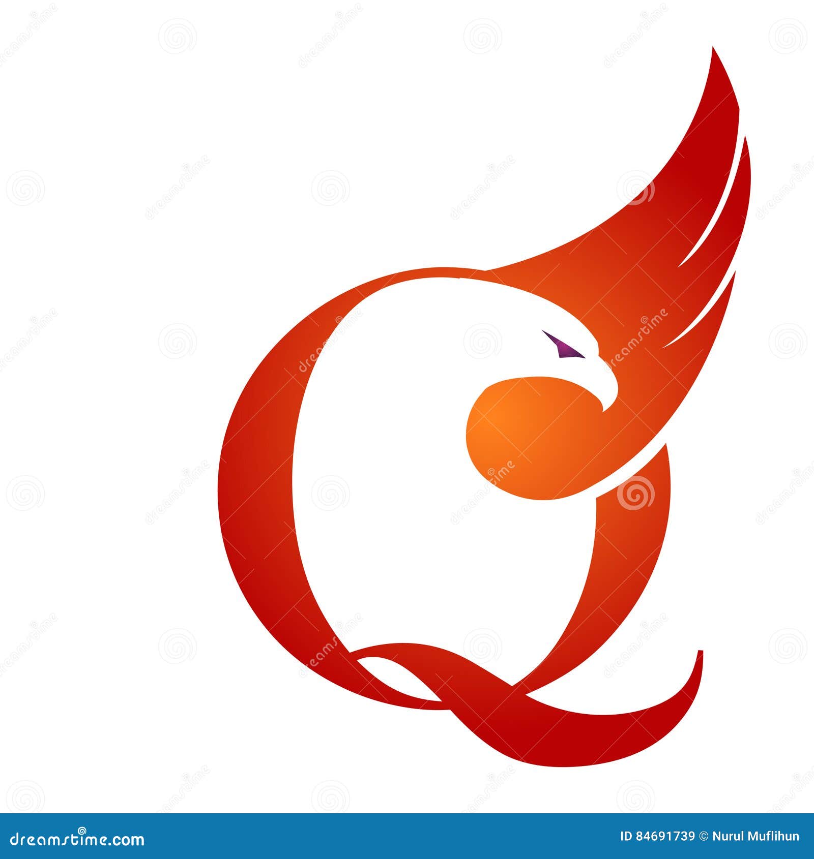 Vector Orange Hawk Initial Q Logo Stock Vector - Illustration of design ...