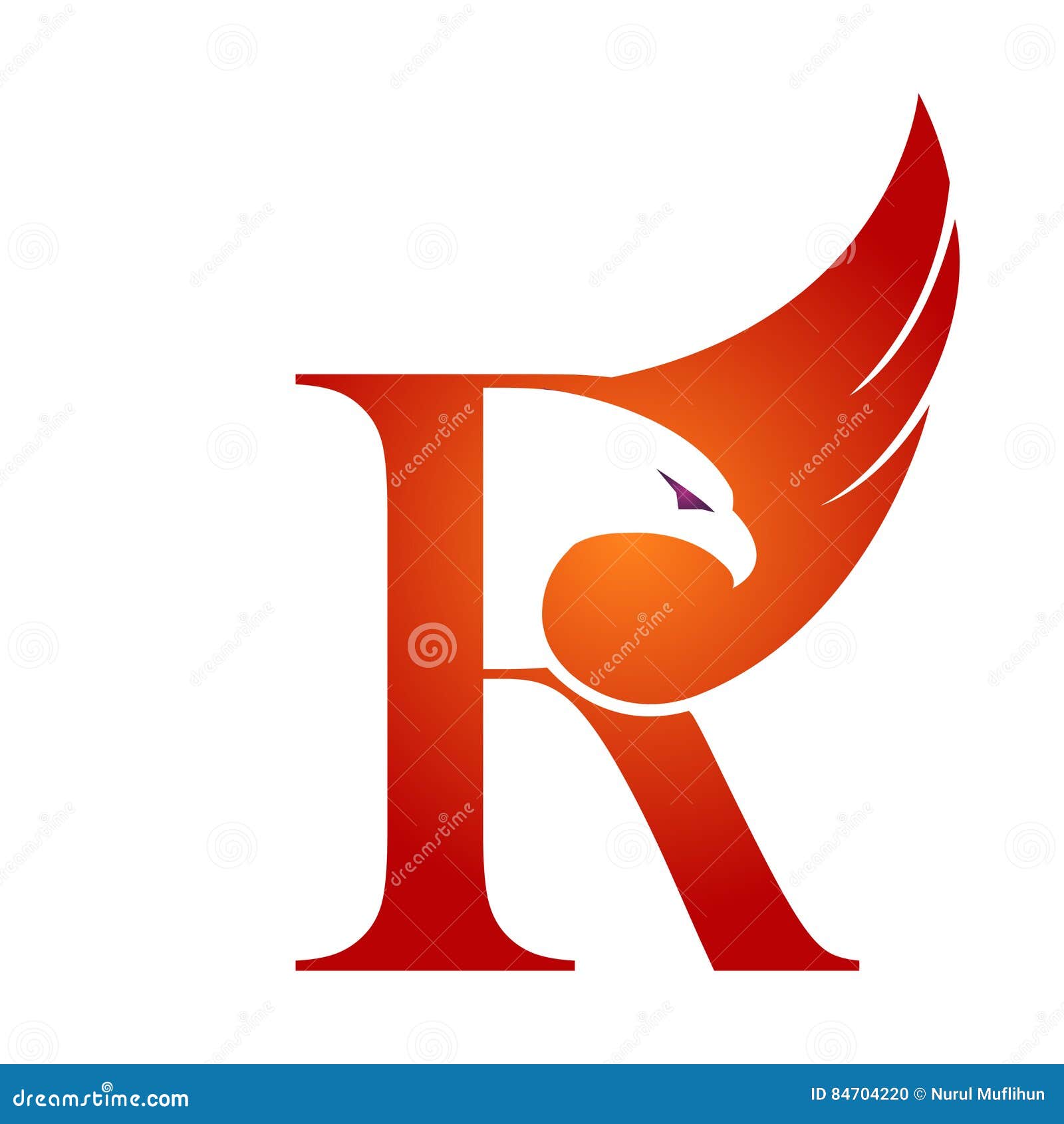 Vector Orange Hawk Initial R Logo Stock Illustration - Illustration of ...