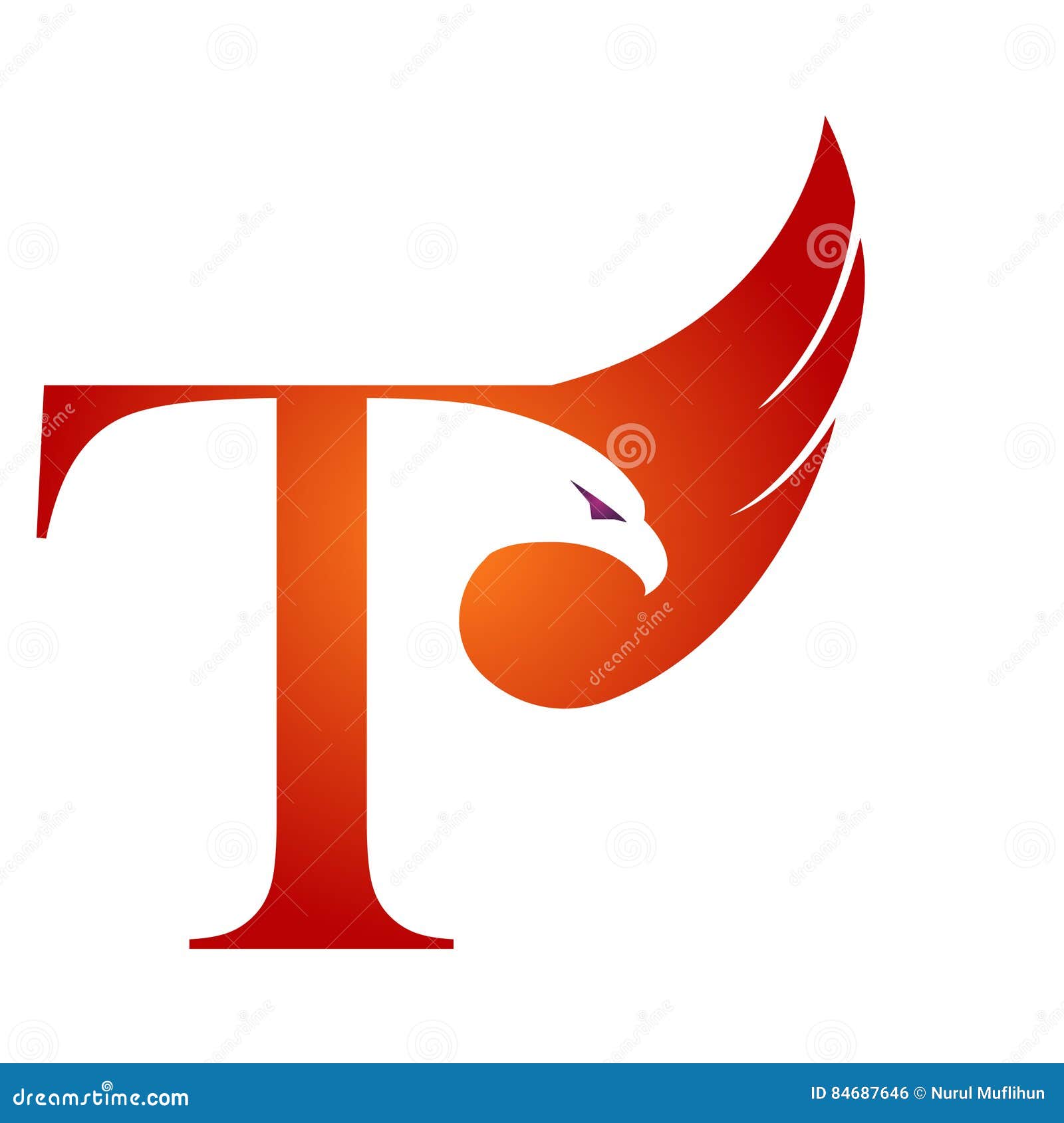 Vector Orange Hawk Initial T Logo Stock Vector - Illustration of ...