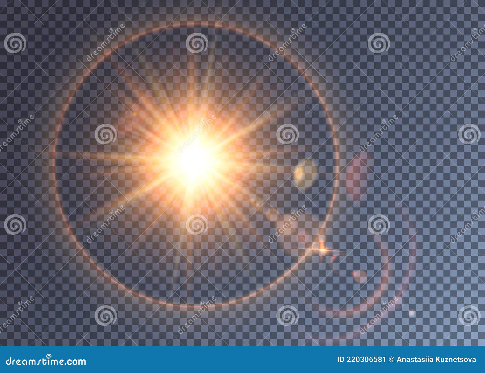 Vector Orange Light Flash with Halo Effect Stock Vector - Illustration ...