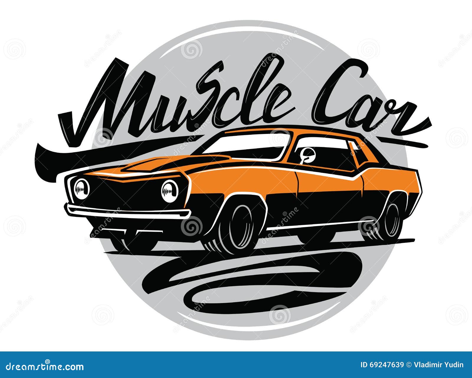 Orange Muscle Car Cartoon Vector | CartoonDealer.com #28544339