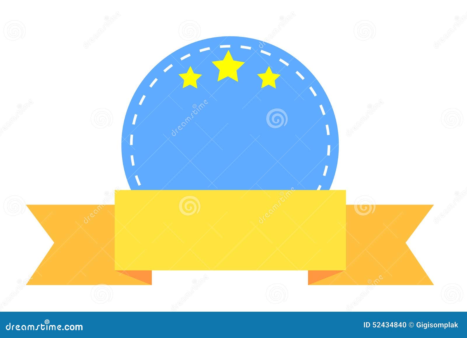 Vector Orange Ribbon and Label with Stars Stock Vector - Illustration ...