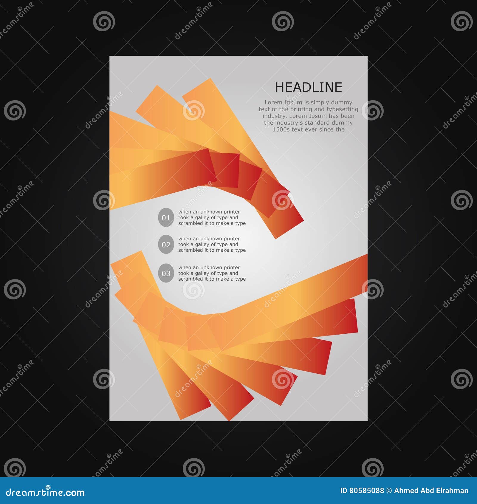 Vector Orange Shapes Flyer Design Template Stock Vector - Illustration ...