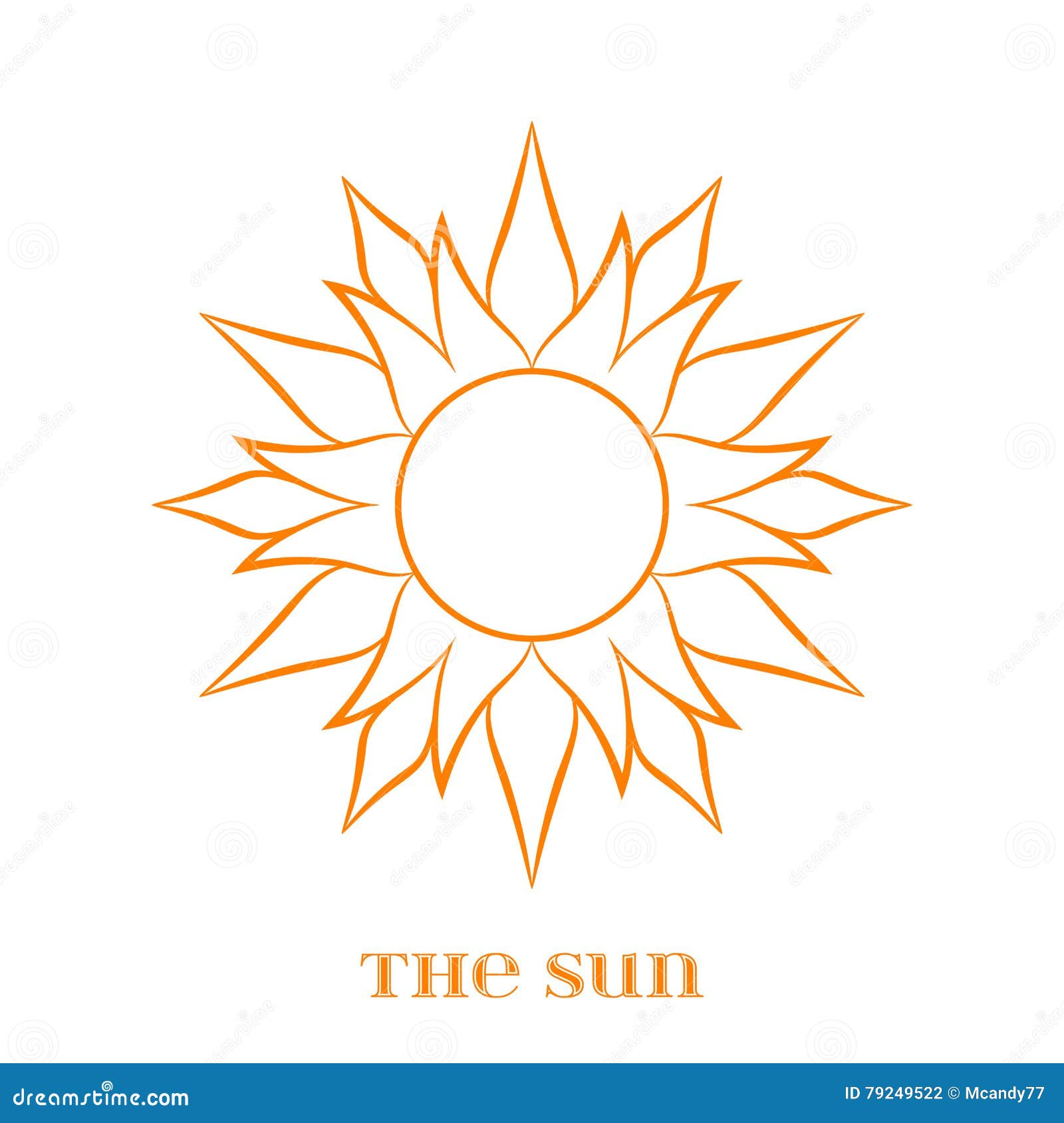 Vector Orange Sun Symbol Over White. Stock Vector - Illustration of ...