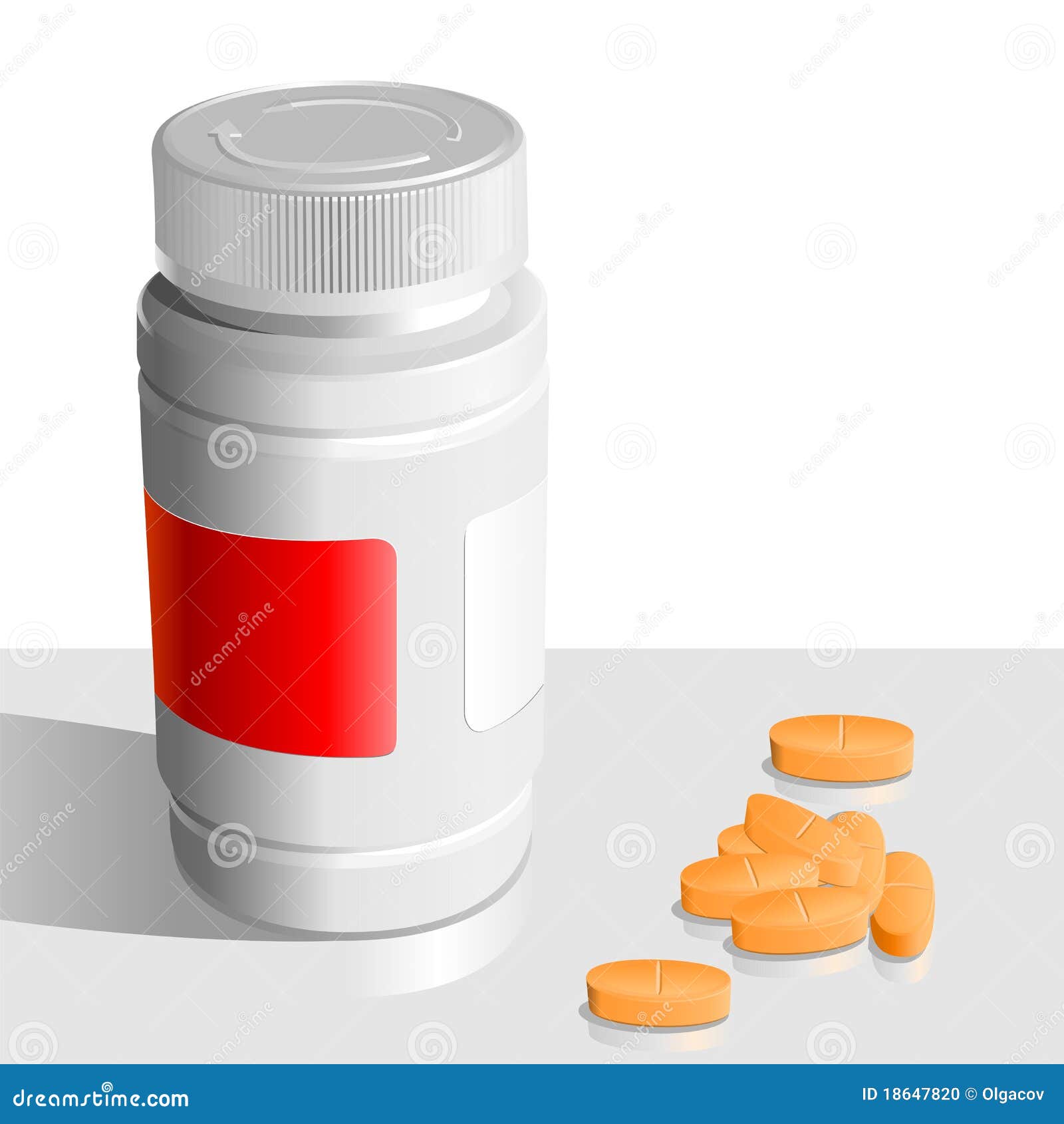 Vector Orange Tablets Around the Banks for Drugs Stock Vector ...
