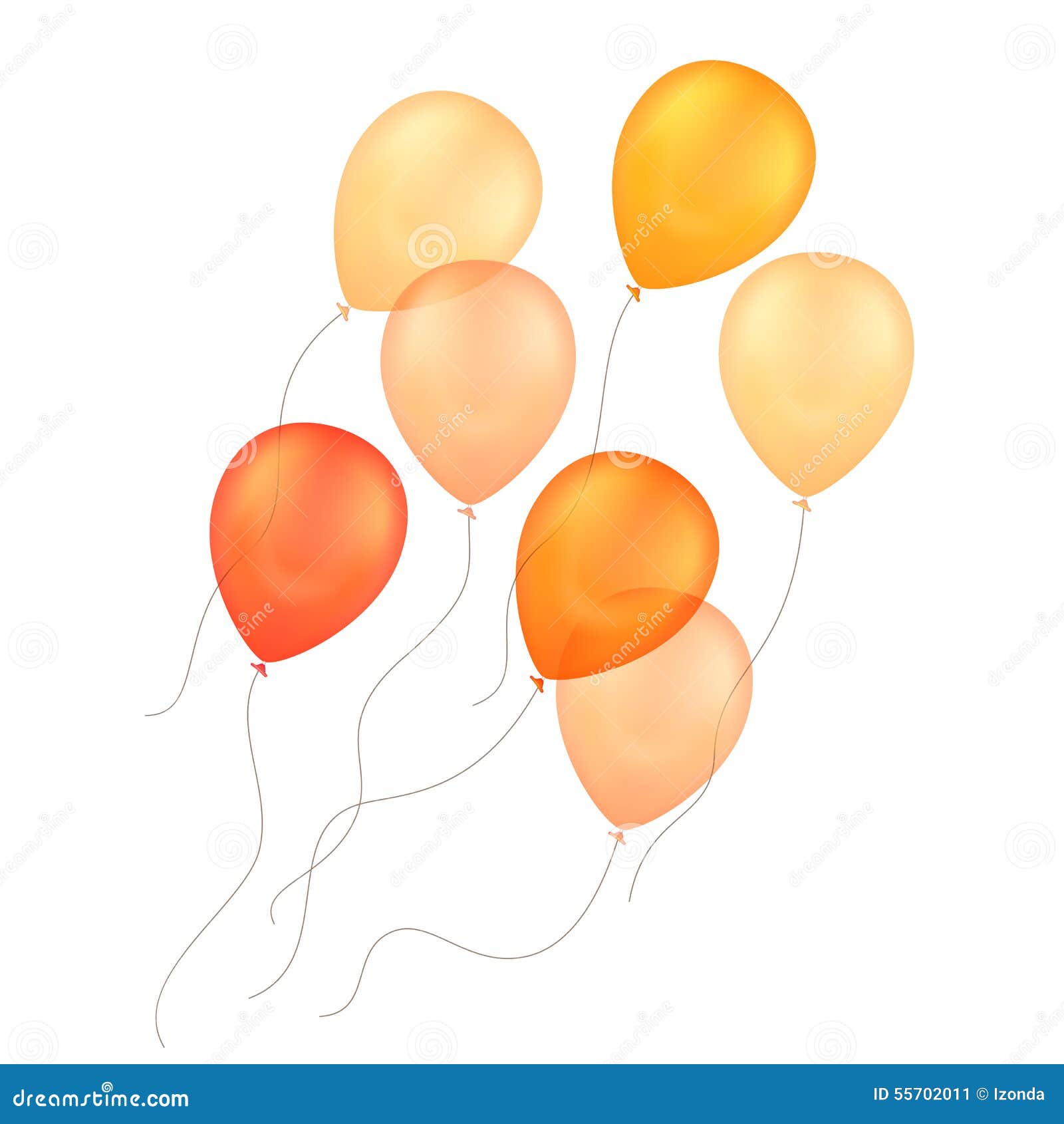 Vector Orange Yellow Balloons Background Stock Vector - Illustration of ...