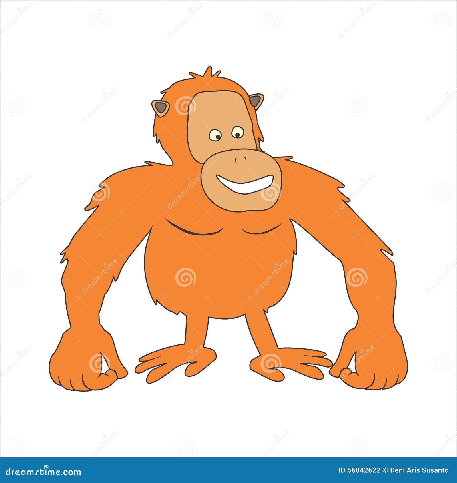 Vector orangutan cartoon stock vector. Illustration of graphic - 66842622