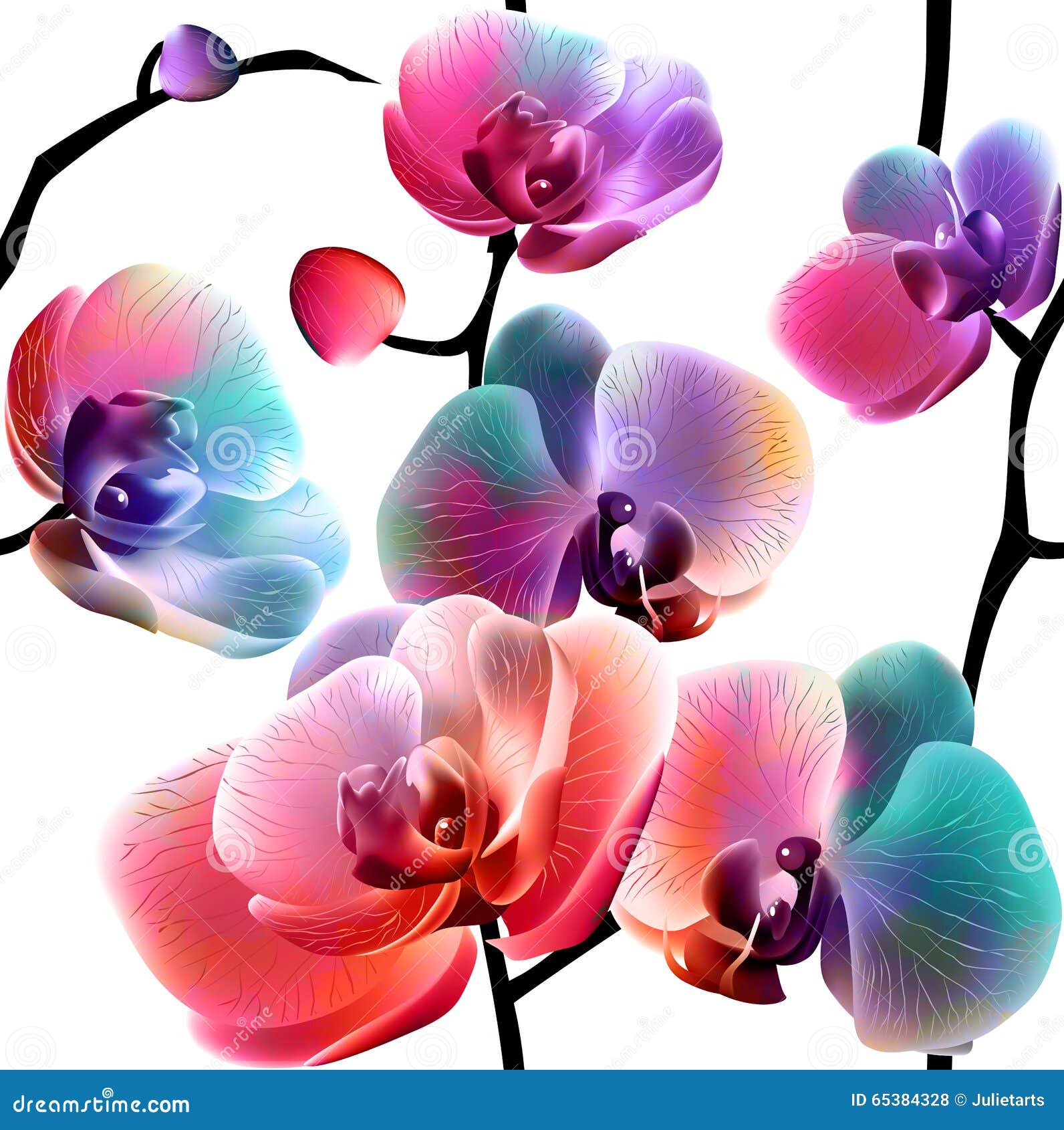 Vector Orchids. Seamless Pattern. EPS10 Stock Vector - Illustration of ...